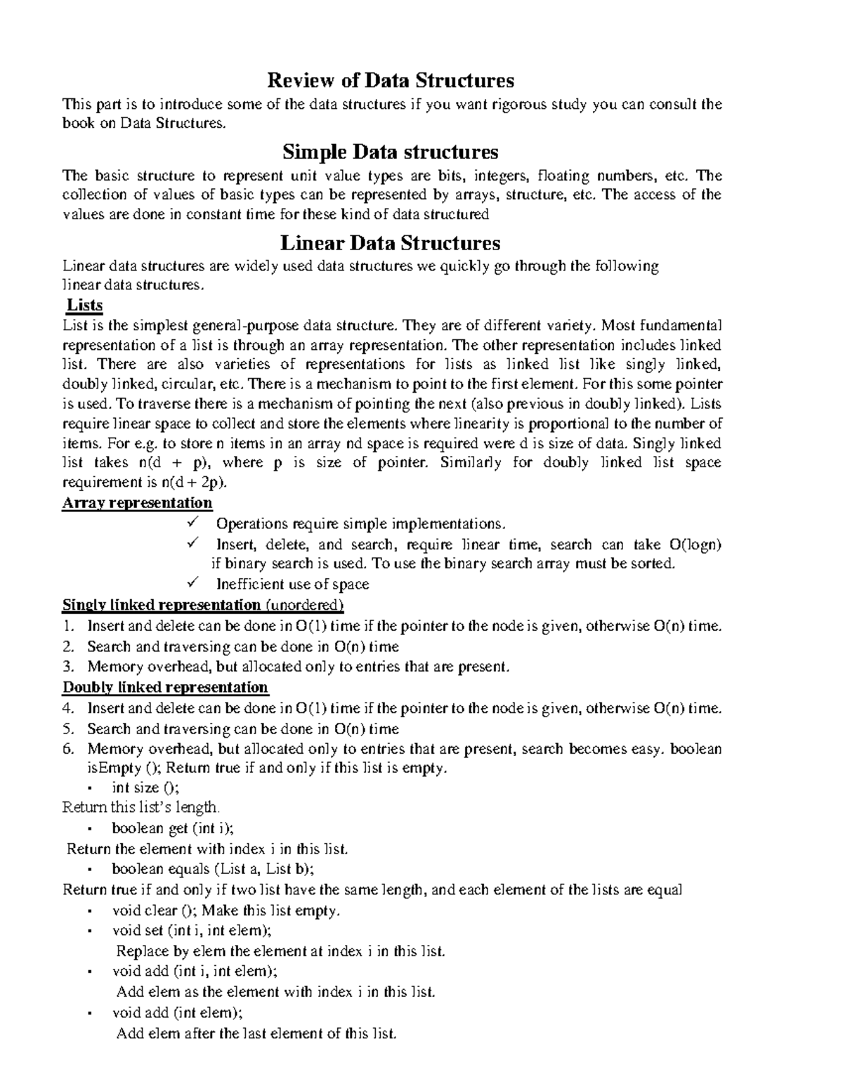 Unit2 Review of Data Structures - Review of Data Structures This part ... Unit2 Review of Data Structures - Review of Data Structures This part ...