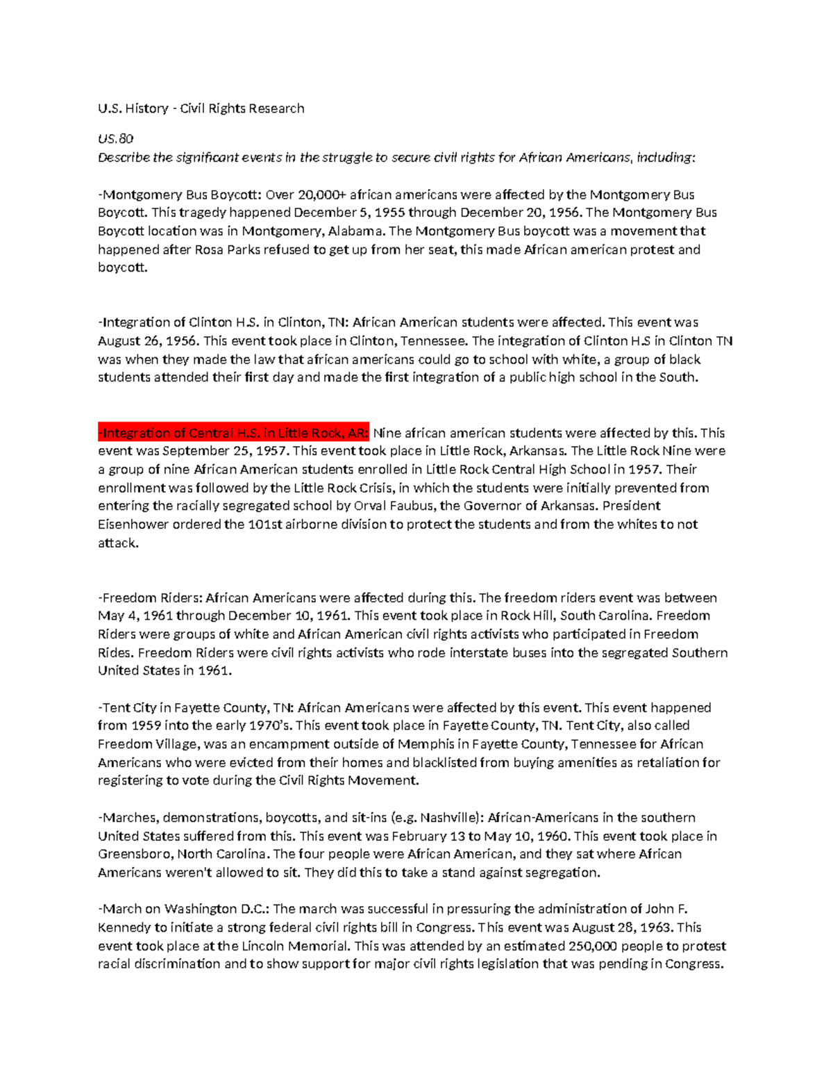 Anyia Hite - Civil Rights Research US80 - U. History - Civil Rights ...