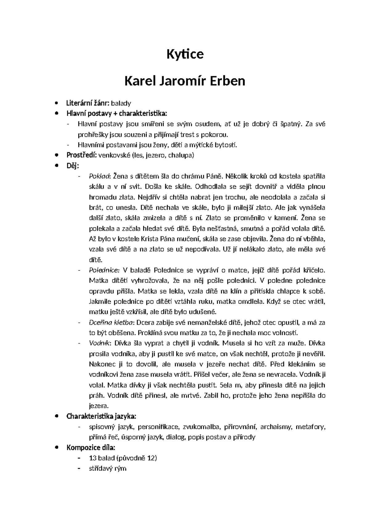 Kytice - Karel Jaromír Erben - Kytice Karel Jaromír Erben Literární ...