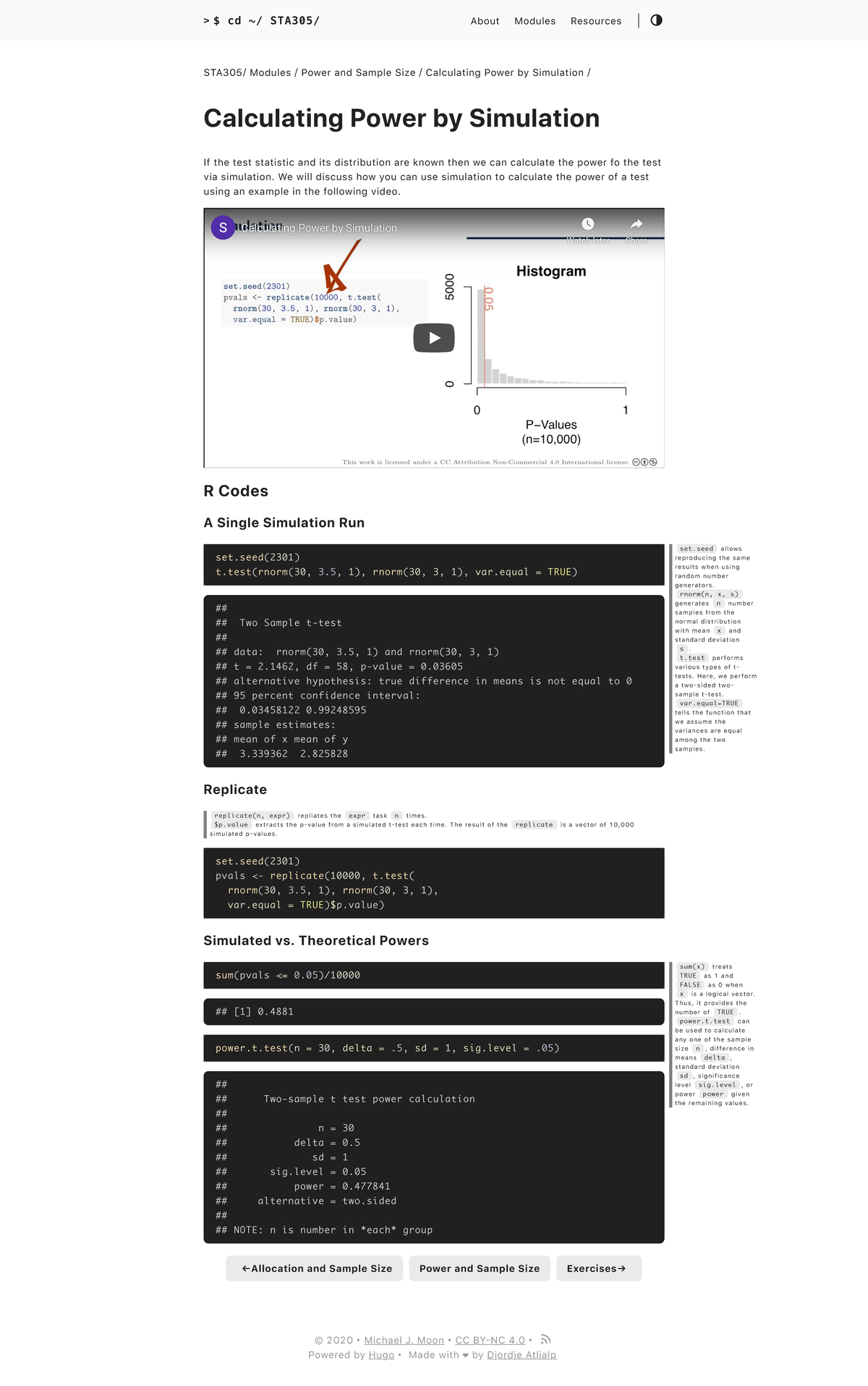 Calculating Power by Simulation Design and Analysis of Experiments ...