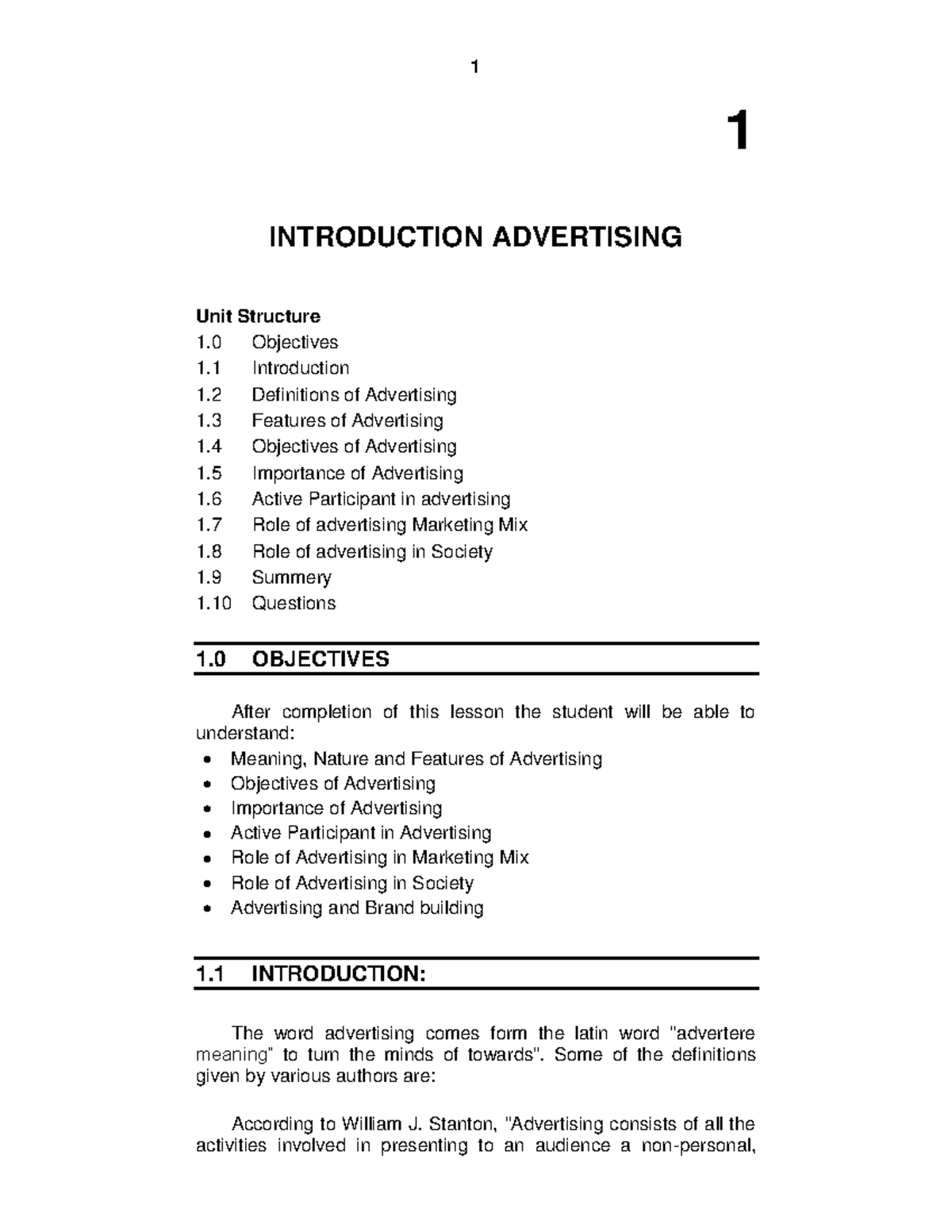 Sybcom-avtg-eng - Assignment on ads - 1 INTRODUCTION ADVERTISING Unit ...