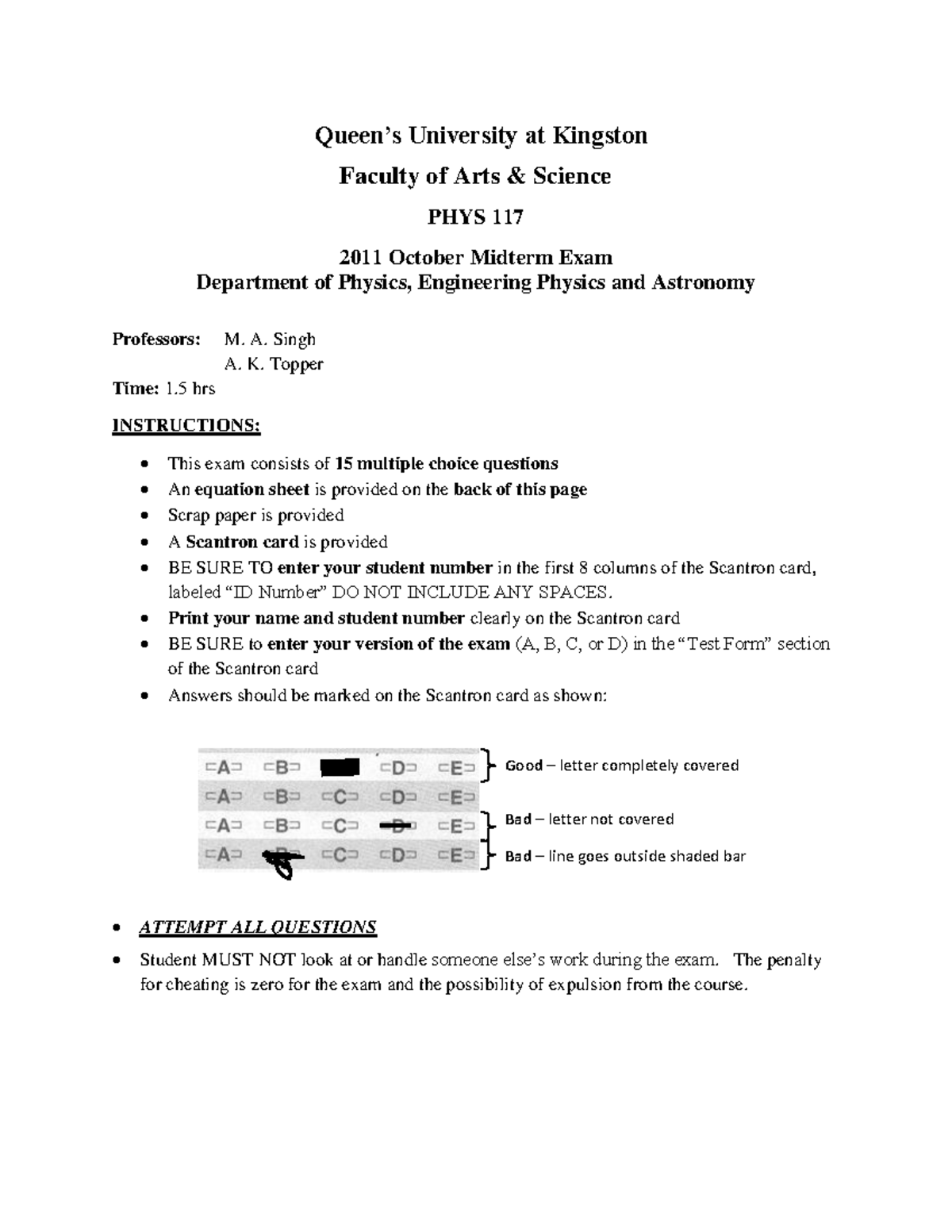 phys117-2011-fall-midterm-queen-s-university-at-kingston-faculty-of