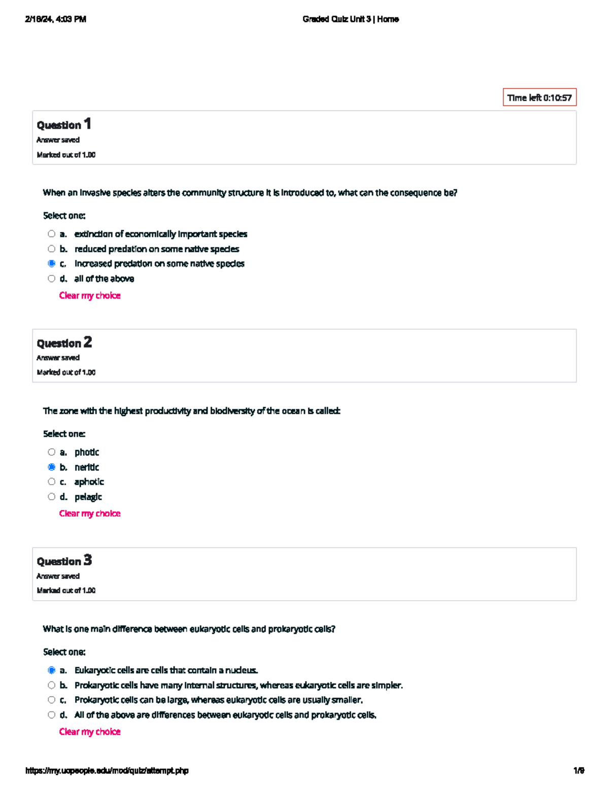 Quiz 3 Q & A - This is a collection of multiple choice questions. This ...