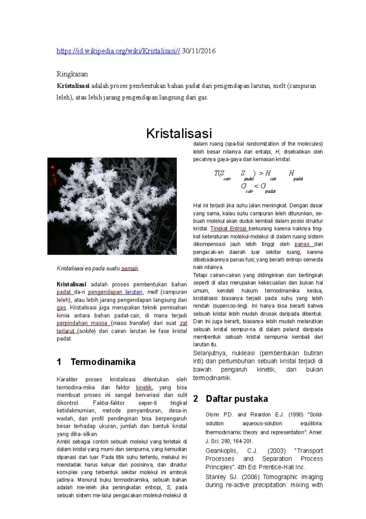 Kristalisasi - id.wikipedia/wiki/Kristalisasi// 30/11/ Ringkasan ...