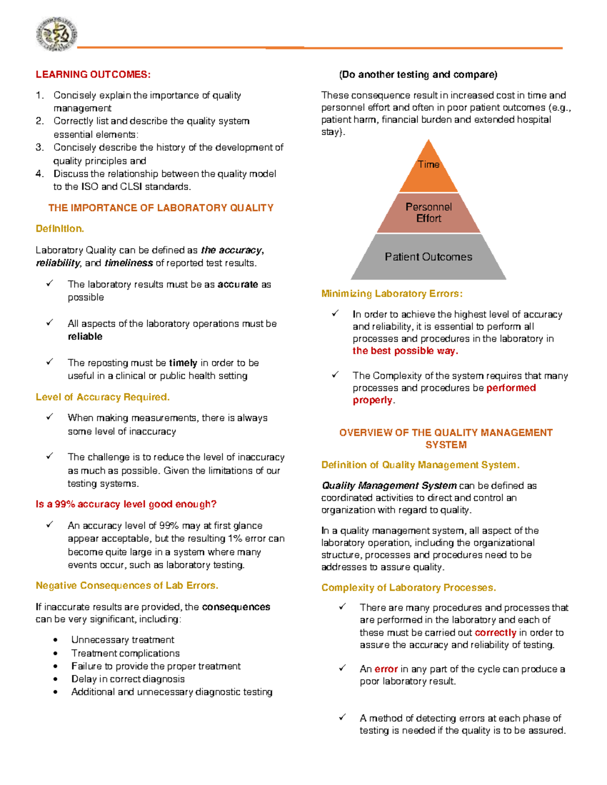 1. Introduction-TO- Quality PPT - LEARNING OUTCOMES: Concisely explain ...