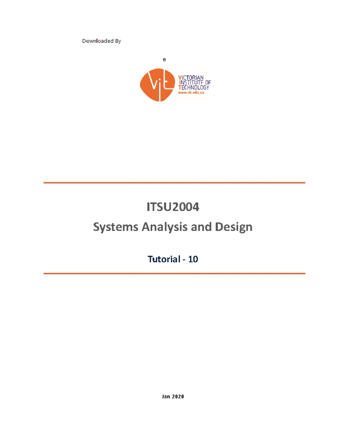 ITSU2004 Tutorial 10 - e ITSU Systems Analysis and Design Tutorial - 10 ...