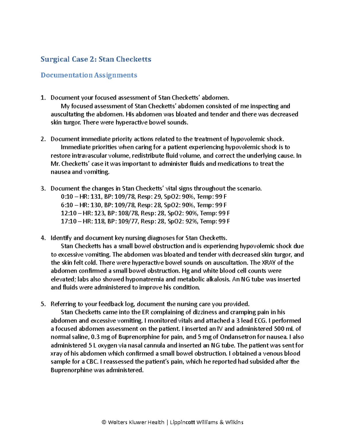 Stan checketts documentation - Surgical Case 2: Stan Checketts ...