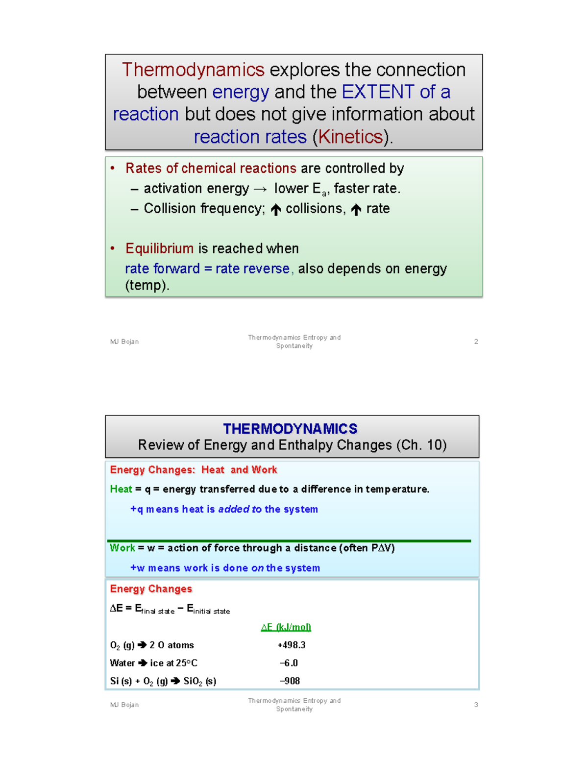 Enthalpy and Entropy - Thermodynamics explores the connection between ...