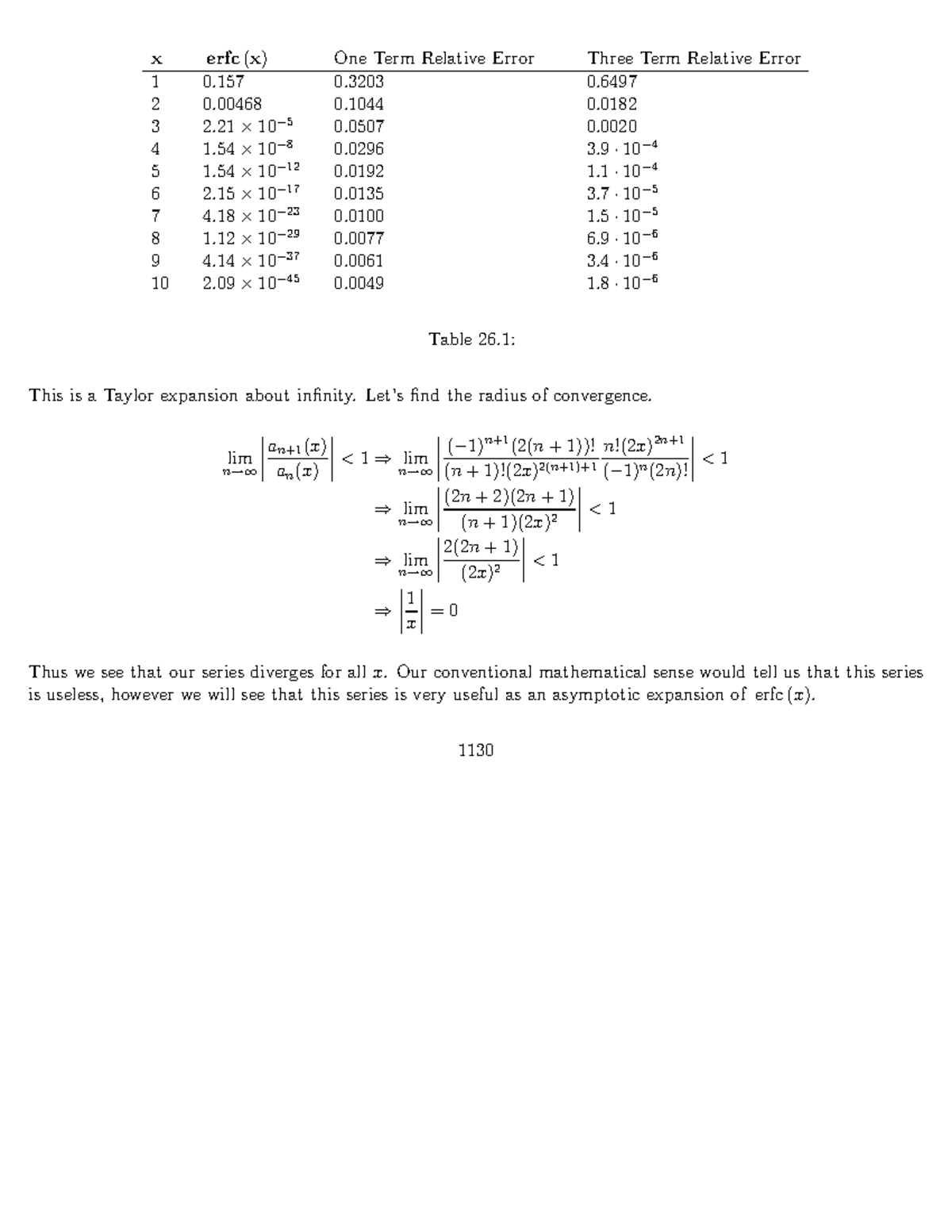 Advanced Mathematical Methods for Scientists and Engineers-232 - x erfc (x) One Term Relative ...