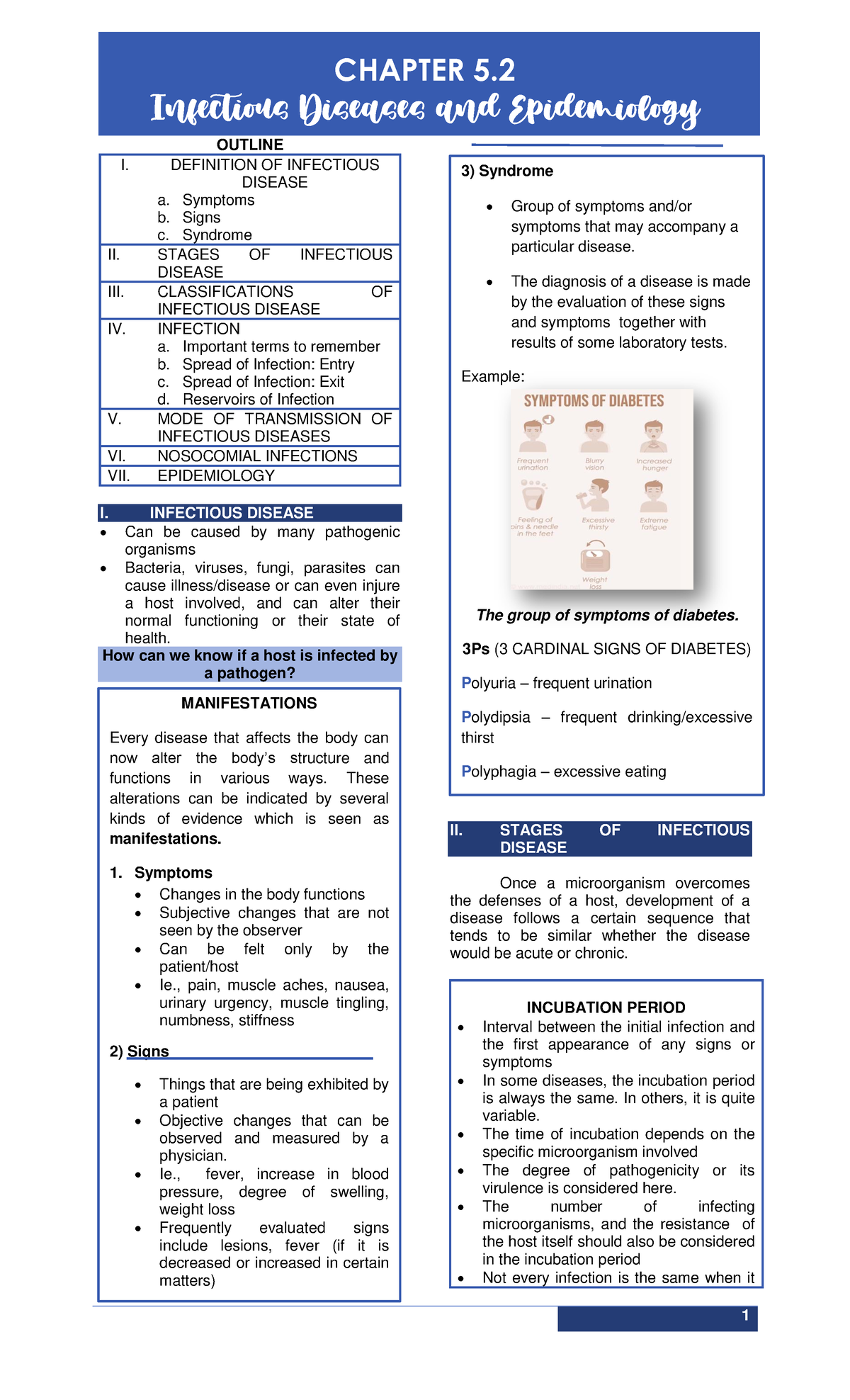 Chapter 5.2 - Infectious Diseases and Epidemiology - Infectious ...