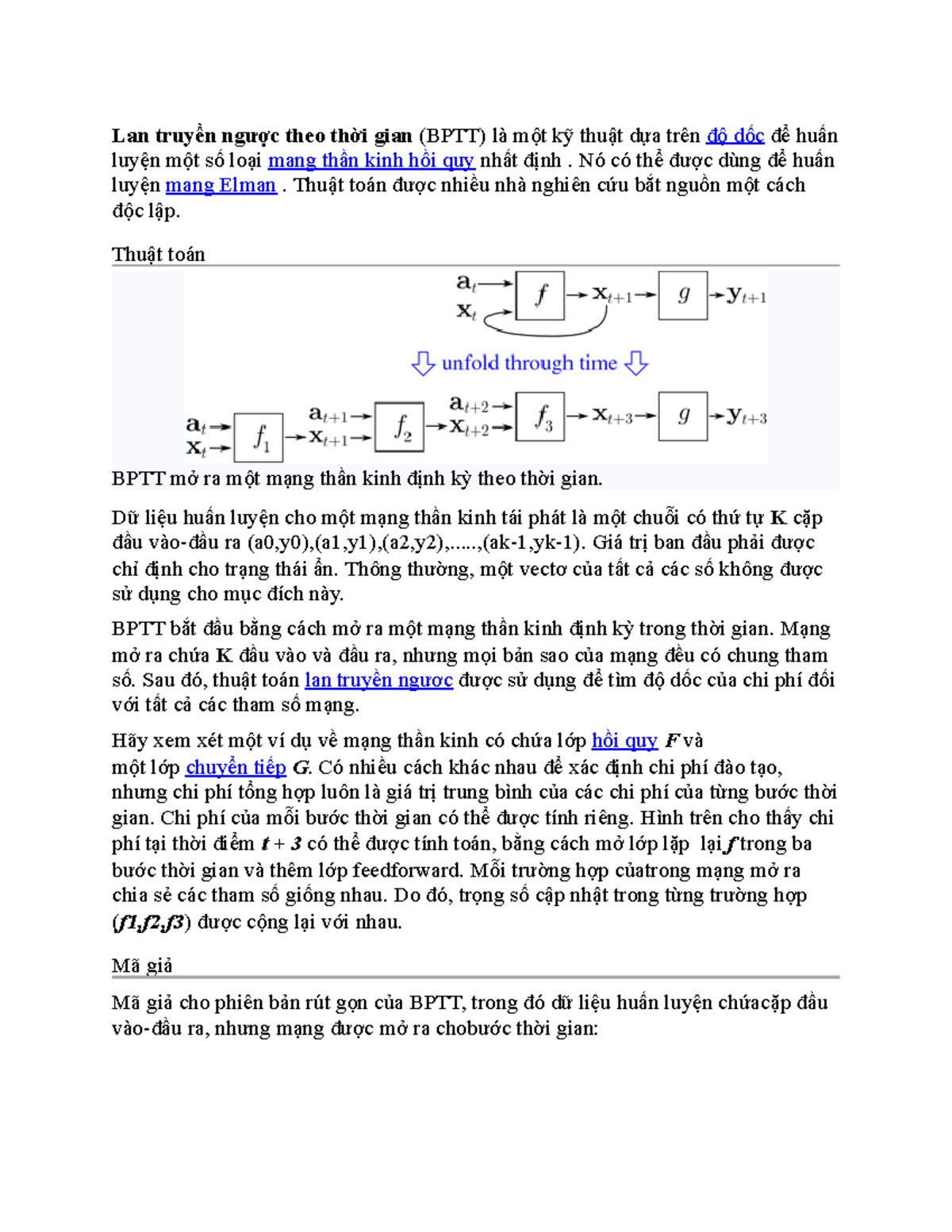 Lan truyền ngược theo thời gian - Lan truyền ngược theo thời gian (BPTT ...