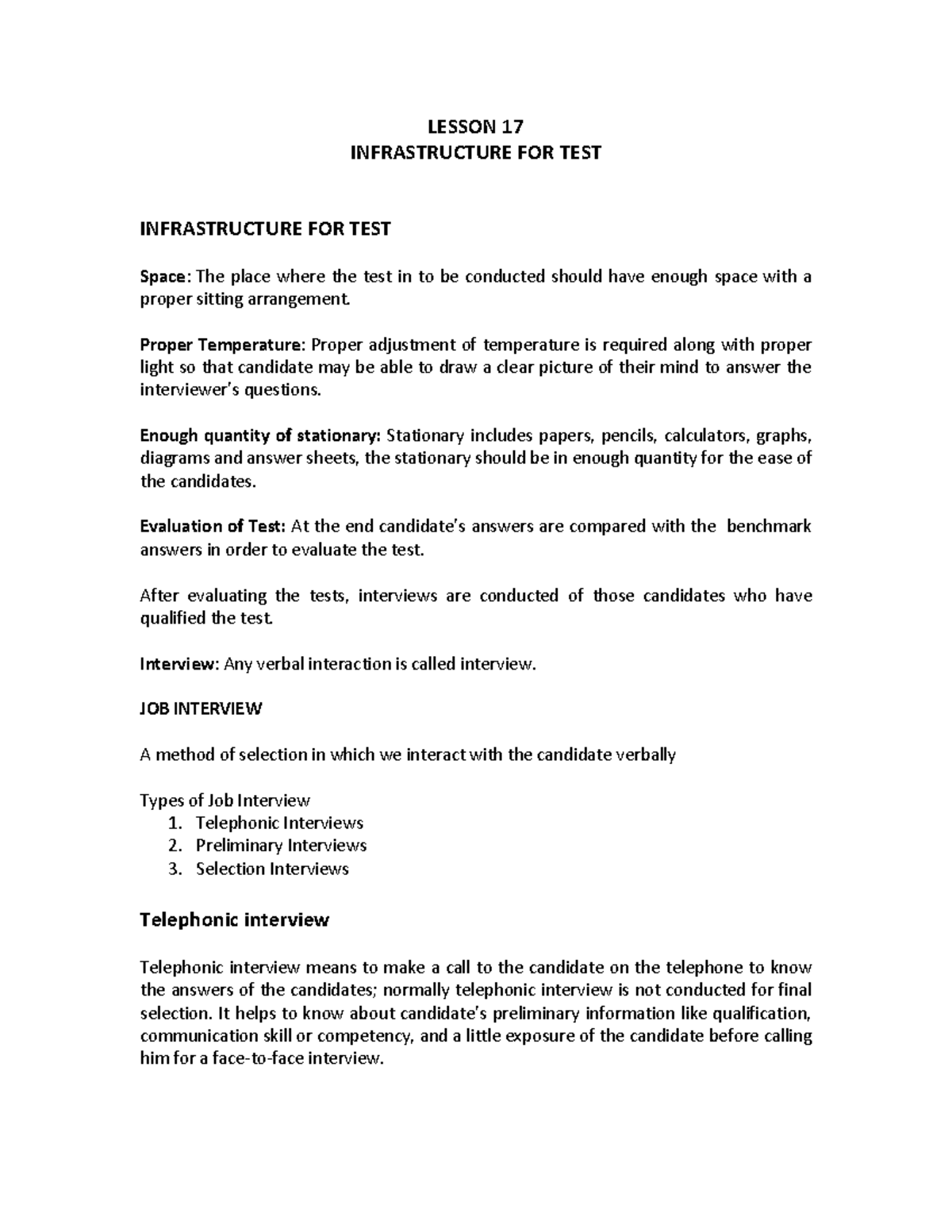 Lecture 17 mgt - LESSON 17 INFRASTRUCTURE FOR TEST INFRASTRUCTURE FOR ...