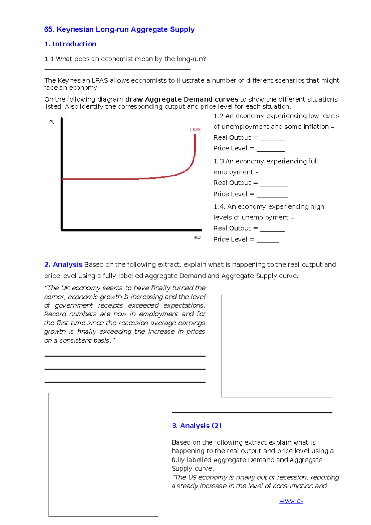 65 Keynesian LRAS Ed - 65. Keynesian Long-run Aggregate Supply 1 ...
