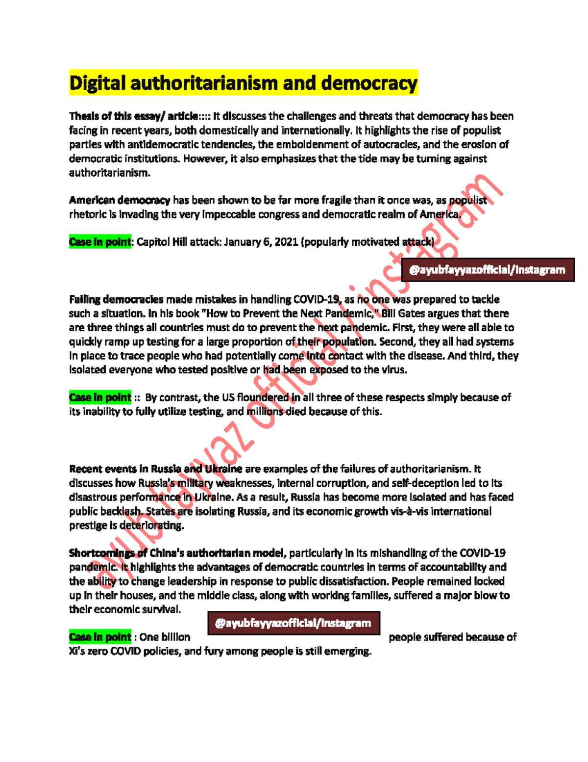 Digital authoritarianism and democracy - political science - Studocu