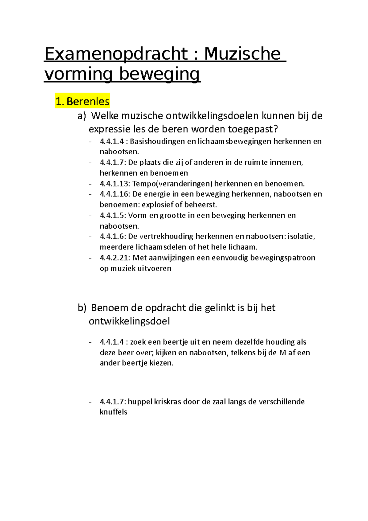 Examenopdracht muzische beweging - Examenopdracht : Muzische vorming ...