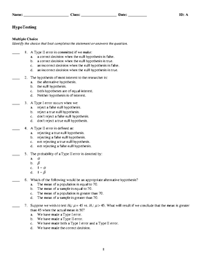 Mcqs - An Examination Dealing With Simple Linear Regression - Simple Linear Regression (Multiple ...