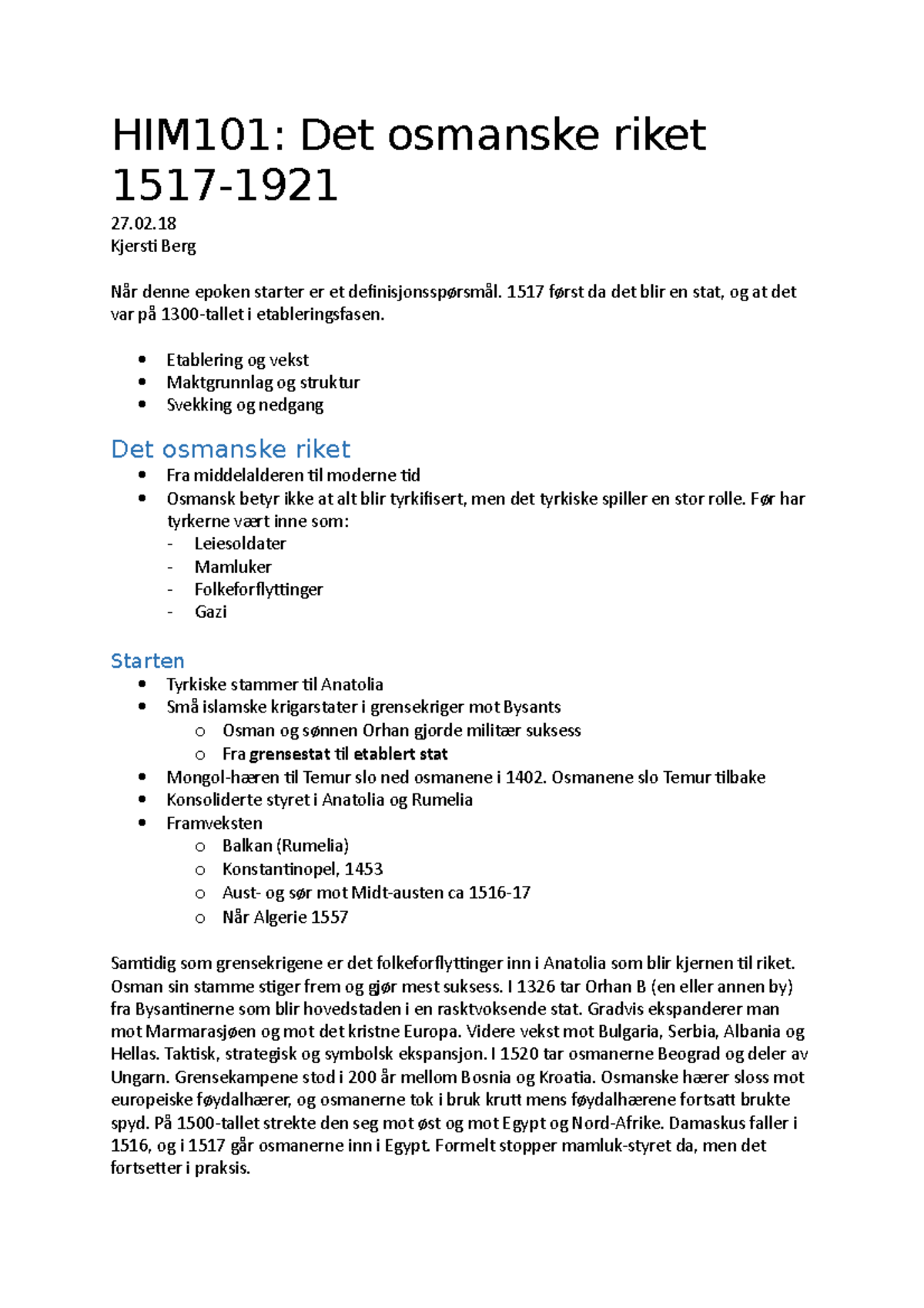 HIM101 det osmanske riket 1 - HIM101: Det osmanske riket 1517- 27 ...