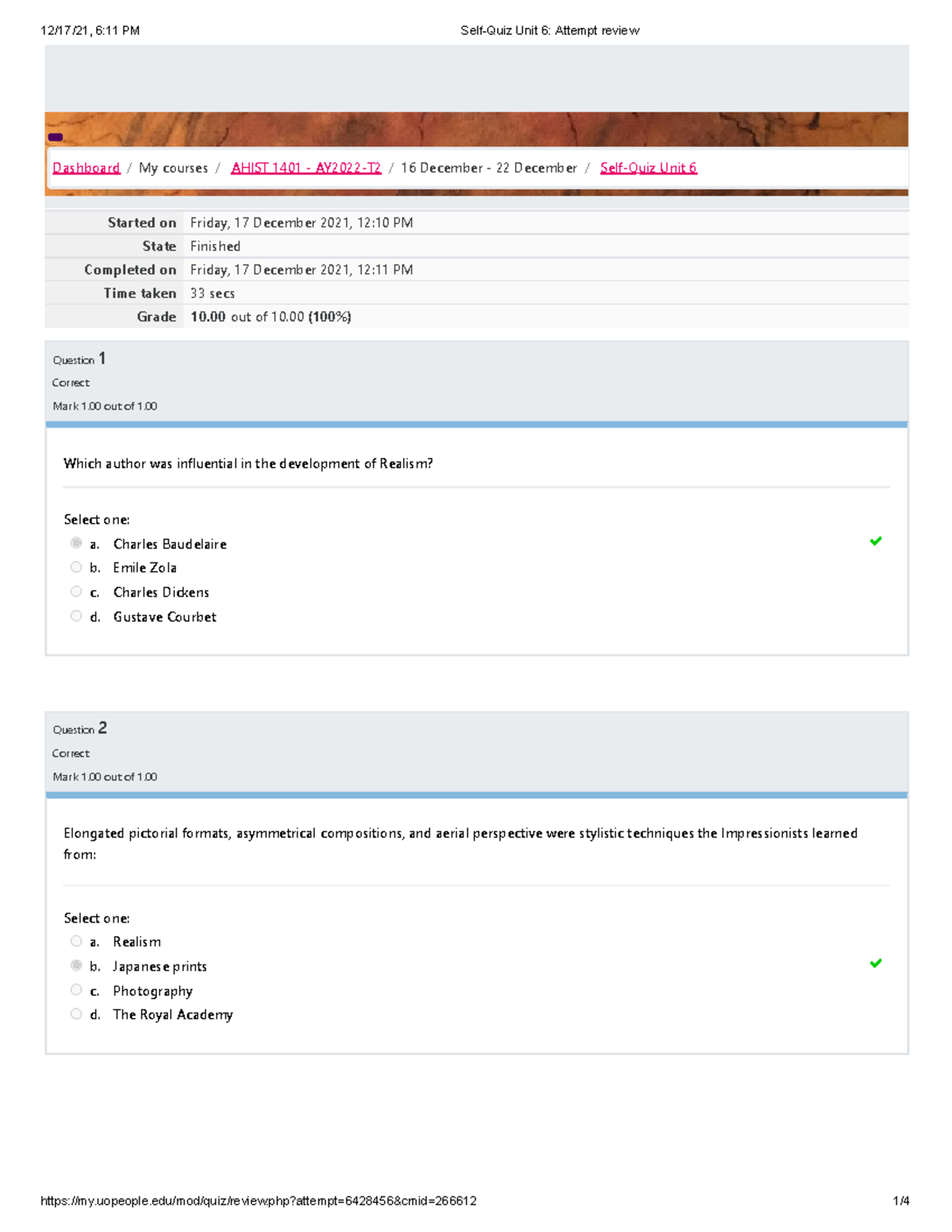 Art History Unit 6 Test