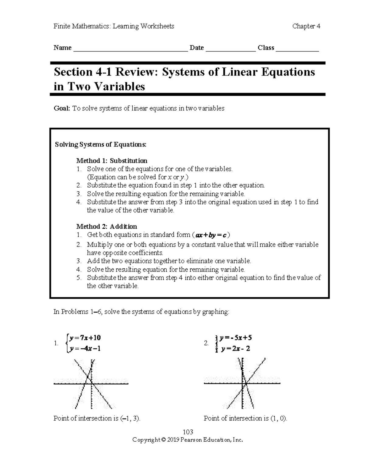 4.1-4.2 answers-1 - Systems of Linear Equations in Two Variables ...