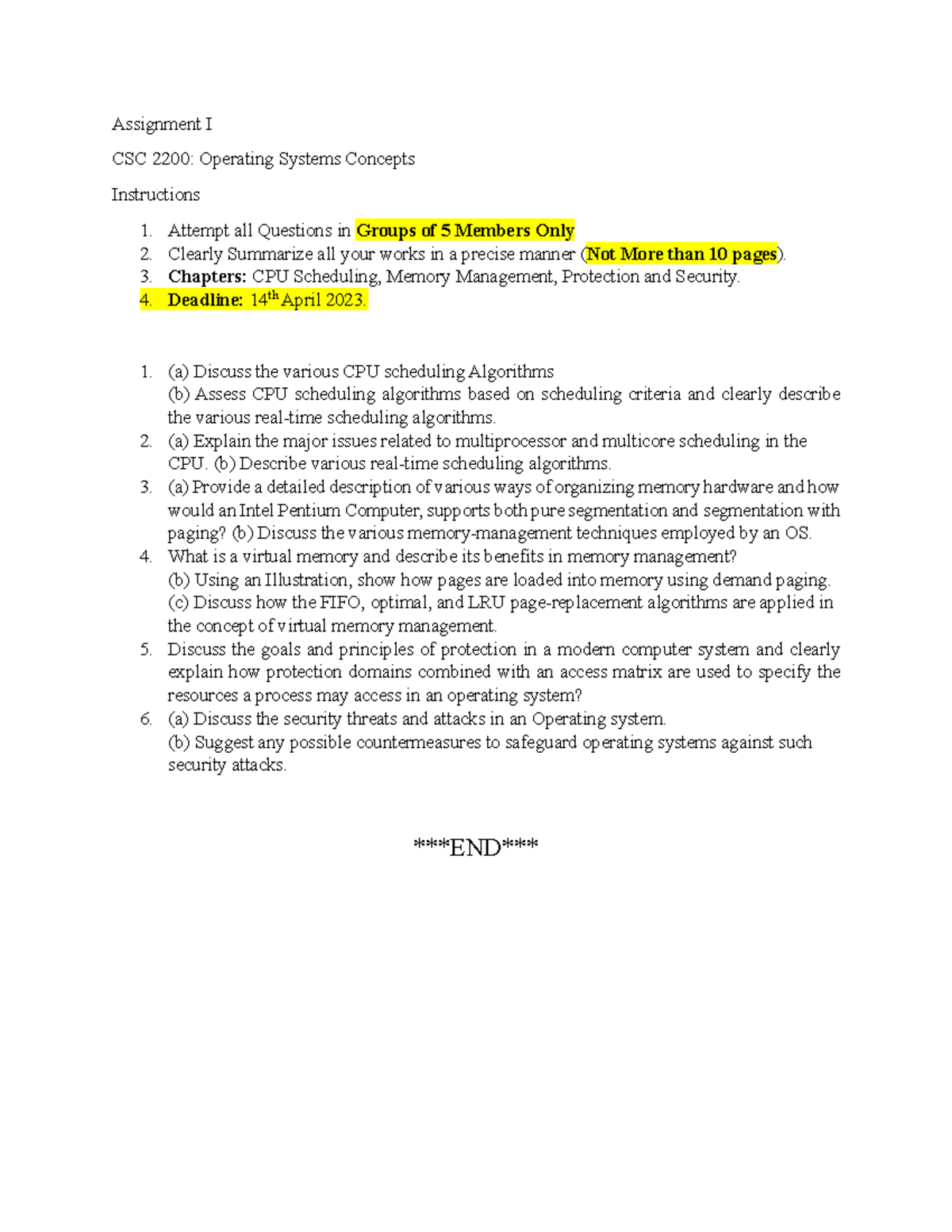 Assignment I - Computer science - MUK - Studocu