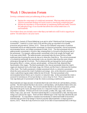 Week 2 Discussion Forum - Week 2 Discussion Forum Develop a substantial ...