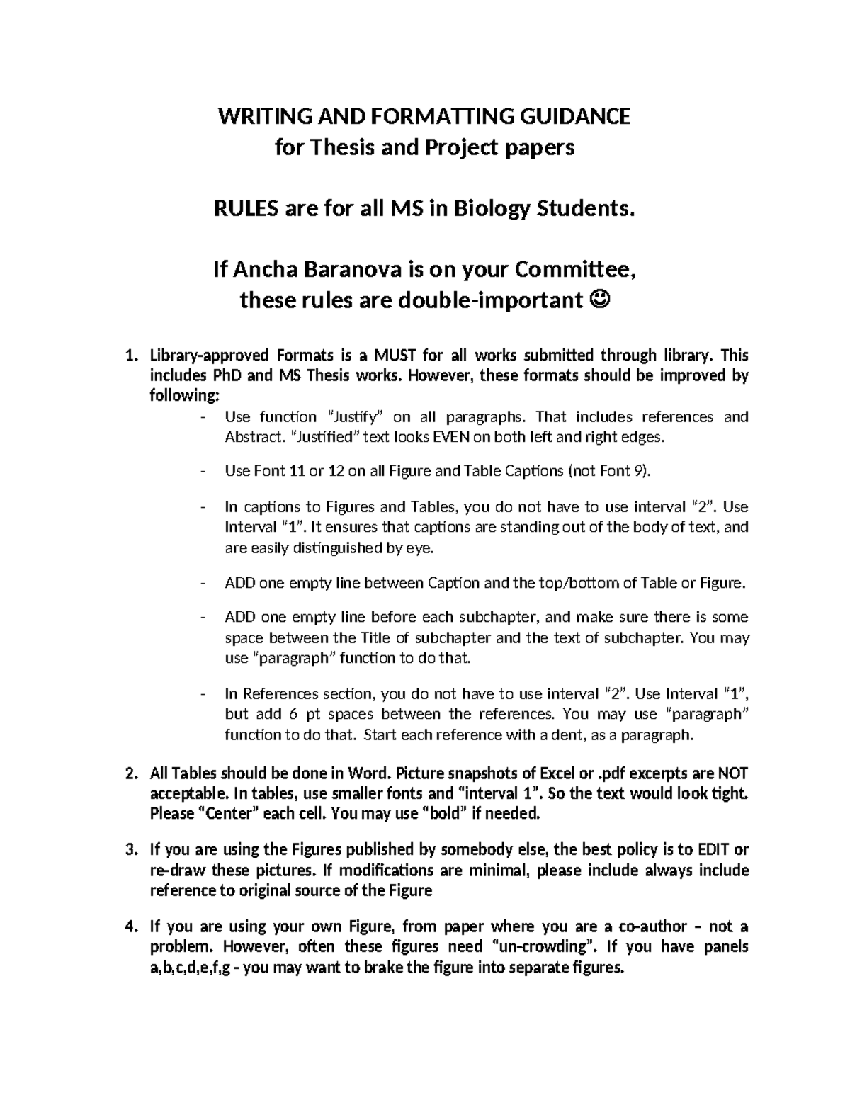 Writing AND Formatting Guidance for Thesis and Project papers - WRITING ...