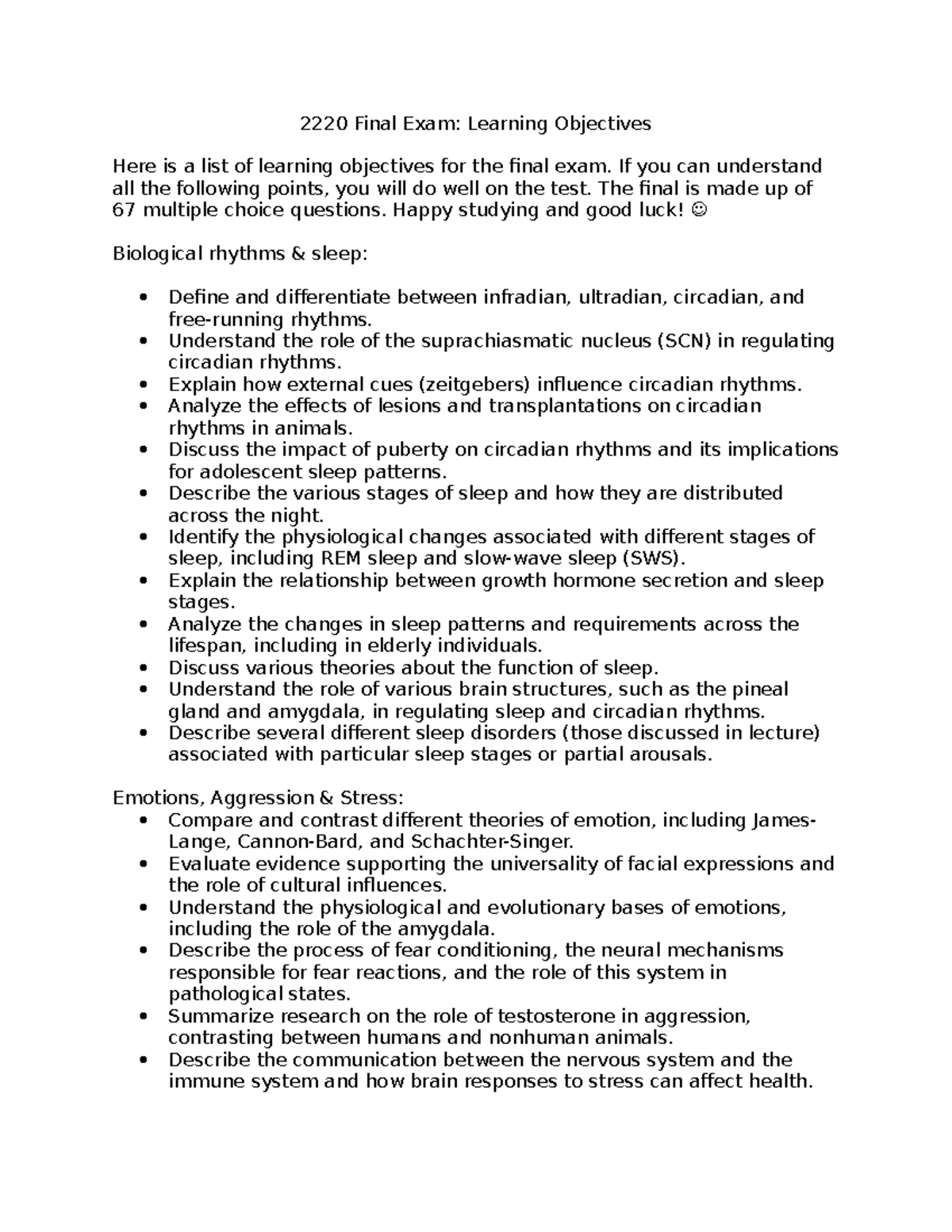 2220+Final+Exam+Learning+Objectives - 2220 Final Exam: Learning ...