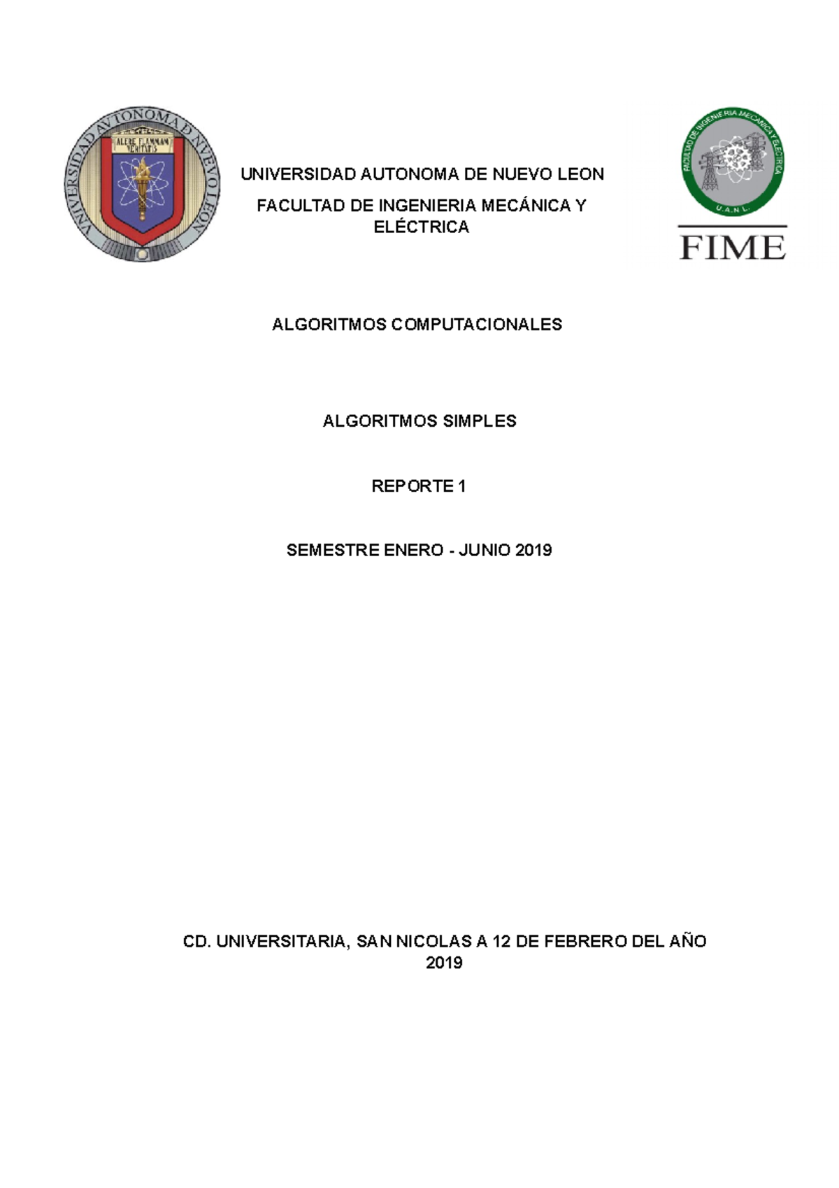 Reporte 1 Algoritmos Computacionales Universidad Autonoma De Nuevo