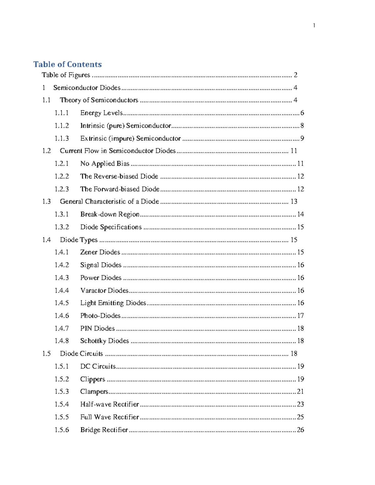 Semiconductor Diodes - Notes - Table of Contents Table of Figures Table ...