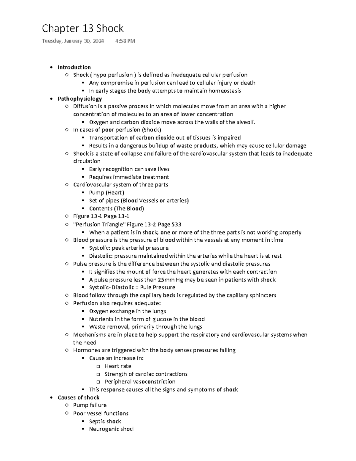 13 shock - Introduction Shock ( hypo perfusion ) is defined as ...