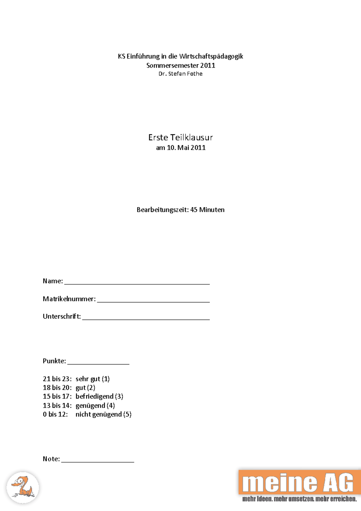 Einfuehrung-in-die-Wirtschaftspaedagogik SS-11 Zwischenklausur - KS ...