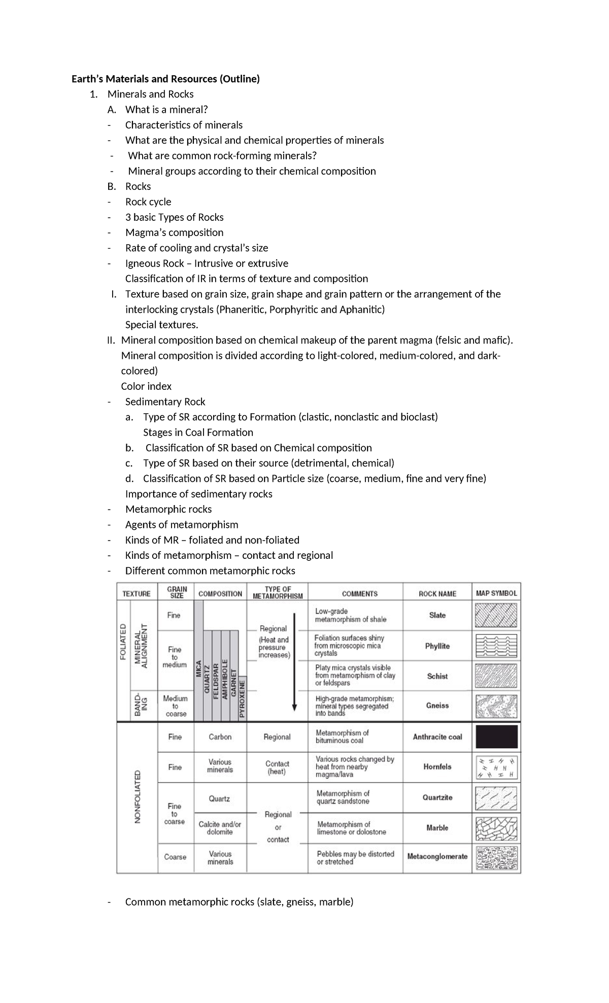 ES-Guidetopics 2425 - EARTH SCIENCE - Earth’s Materials and Resources ...