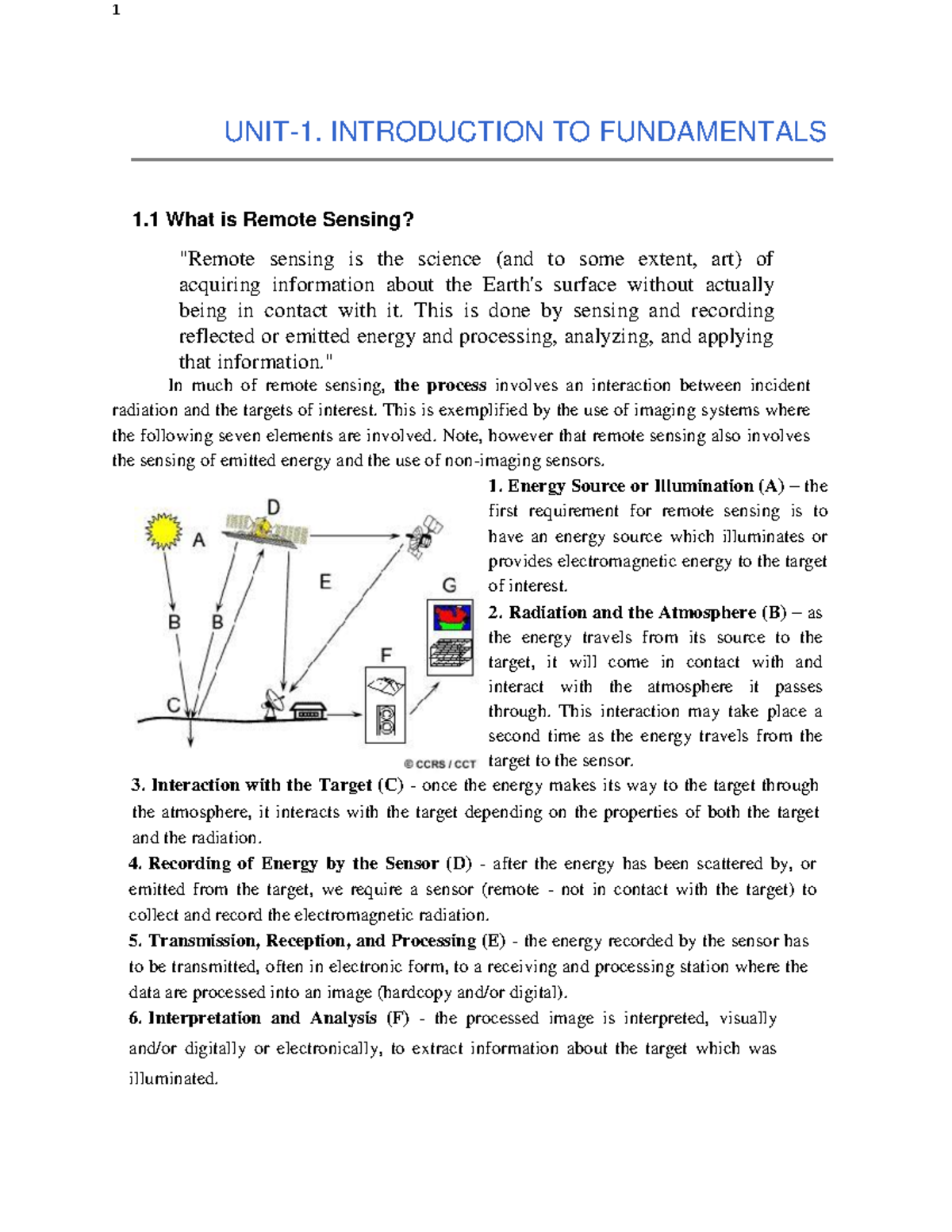 RS & GIS Material-converted - 1 INTRODUCTION TO FUNDAMENTALS 1 What is ...