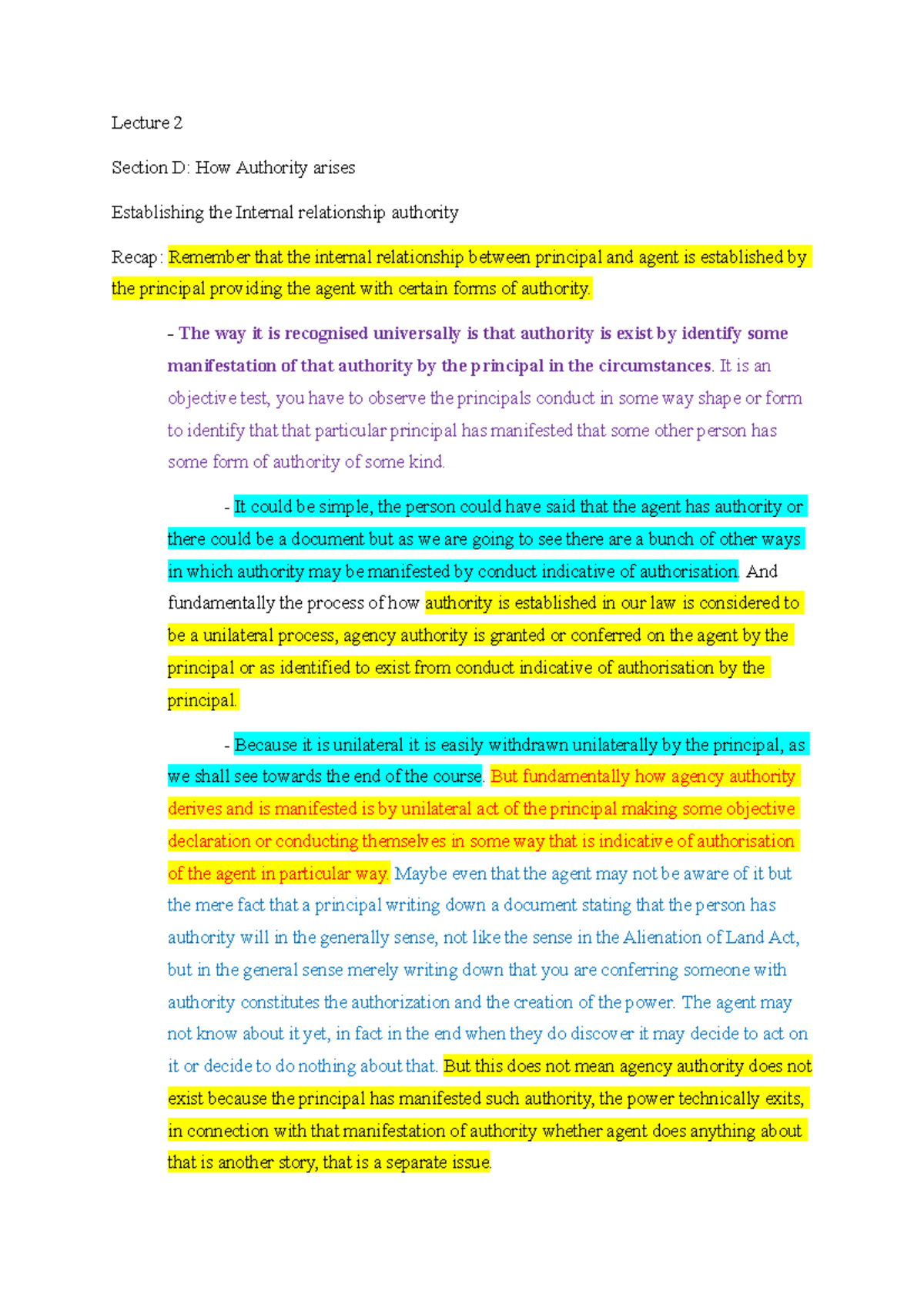 Lecture 2 for contract notes and glossary comments - Lecture 2 Section ...