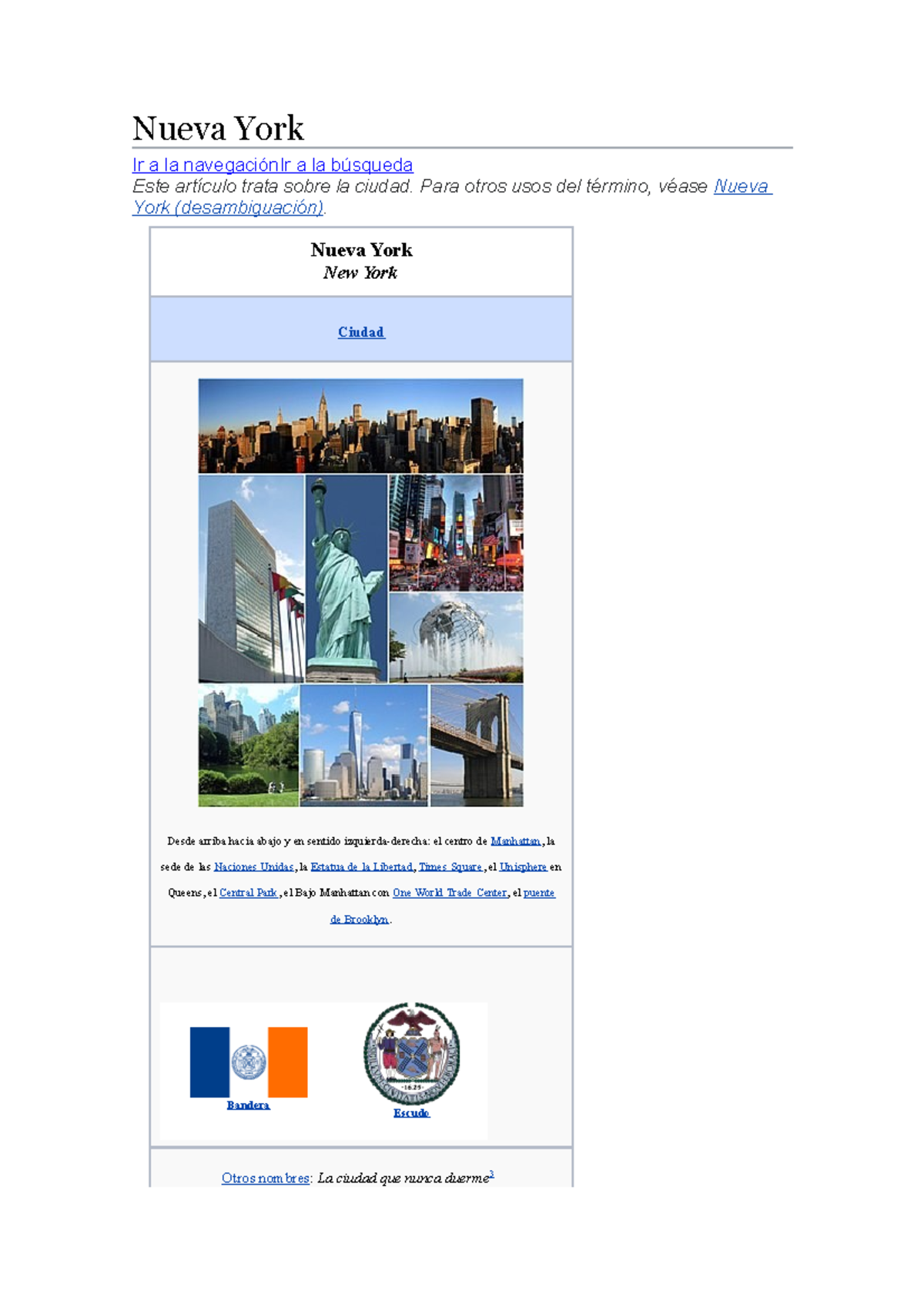 Nueva york, es la ciudad más poblada de los Estados Unidos y una de las más pobladas del mundo ...