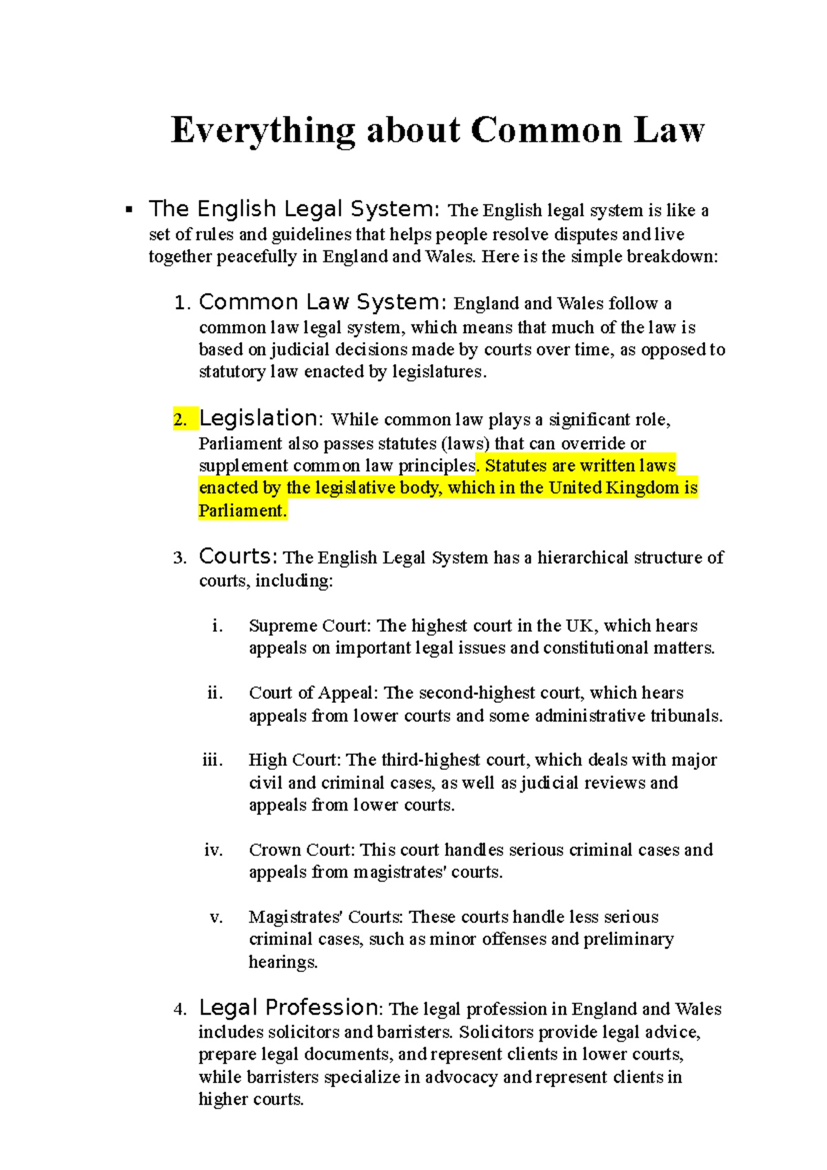 Everything About Common Law - Everything about Common Law The English ...