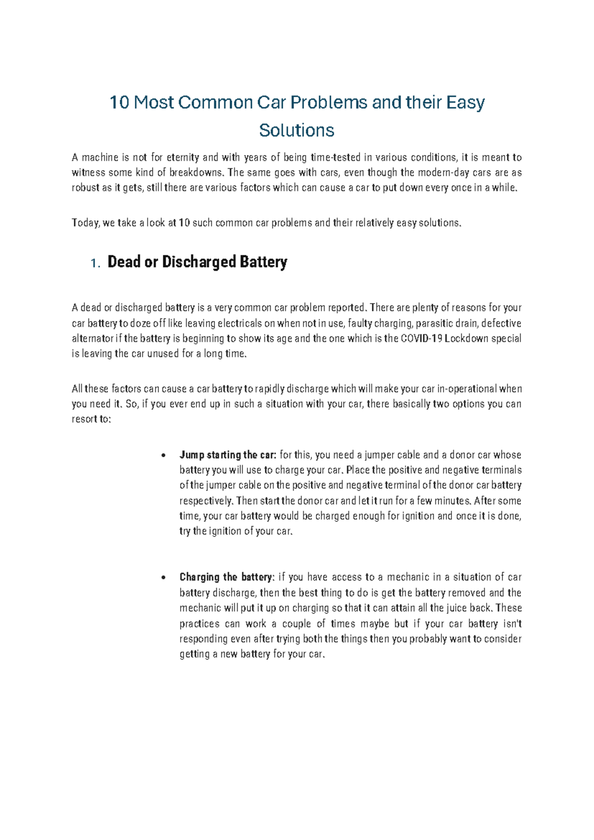 10 Most Common Car Problems and their Easy Solutions - The same goes ...