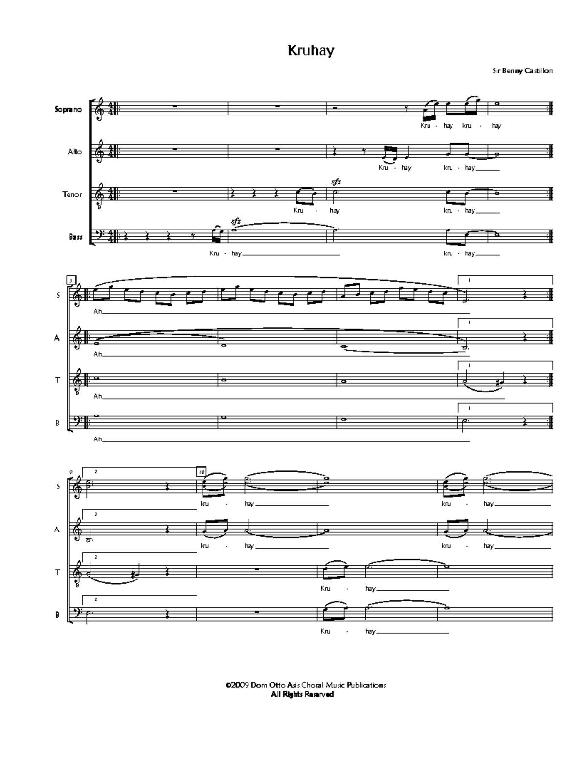 Kruhay - & & V ? 4 4 4 4 4 4 4 4 ...