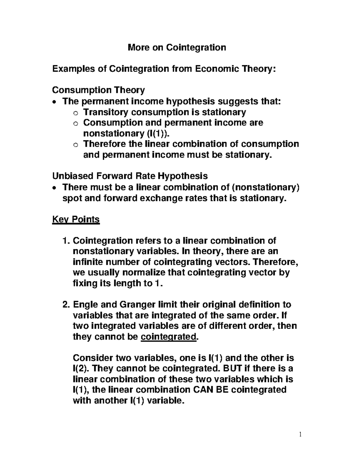 Tutorial work on More on cointegration - examples of cointegration from ...