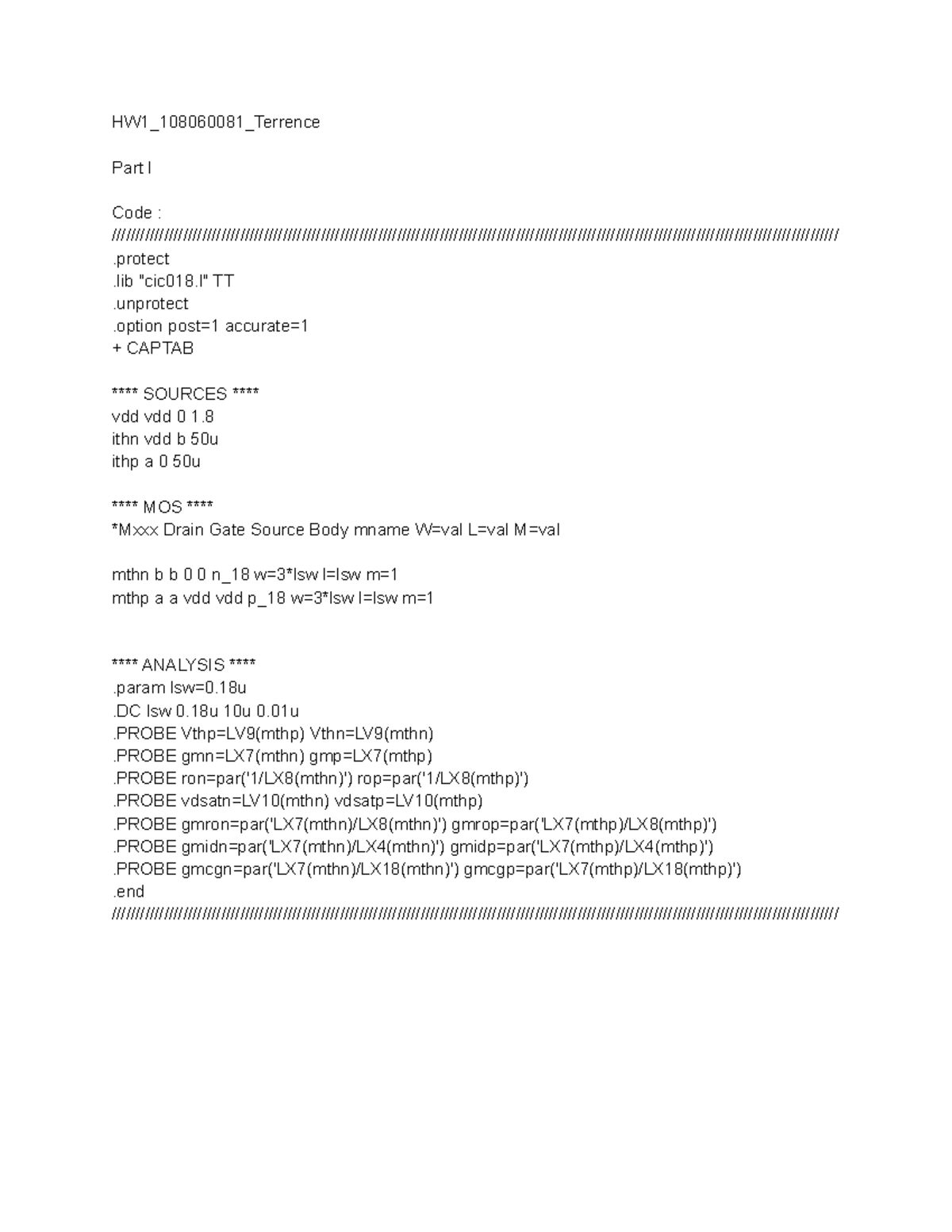 HW1 108060081 Terrence - HW1_108060081_Terrence Part I Code : - Studocu
