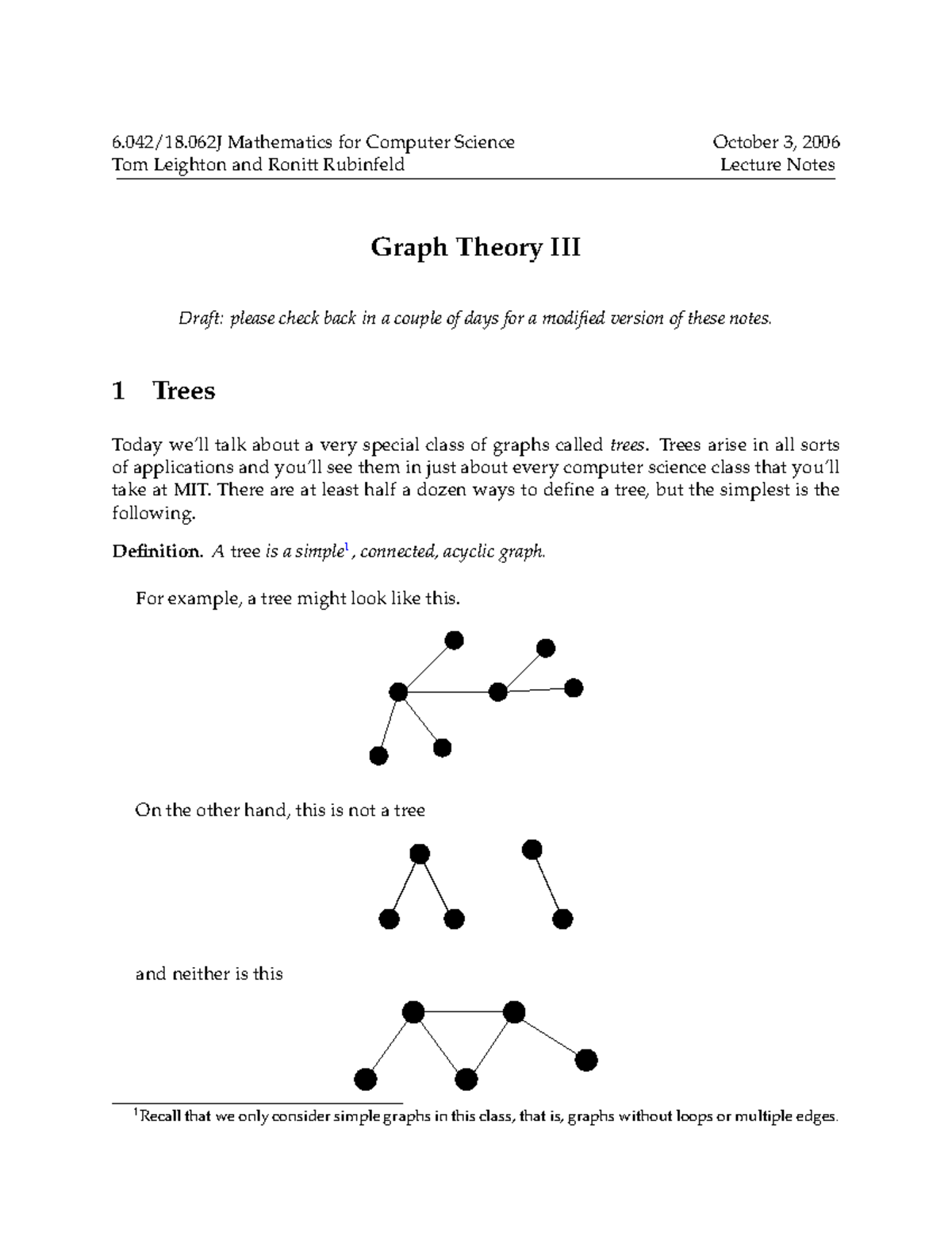 Graphtheory 3 - Graph Theory - HW - 6.042/18 Mathematics for Computer Science October 3, 2006 ...