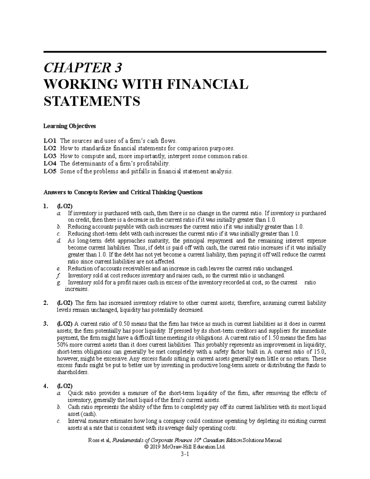 Finance Study Guide Ch.3 - CHAPTER 3 WORKING WITH FINANCIAL STATEMENTS ...