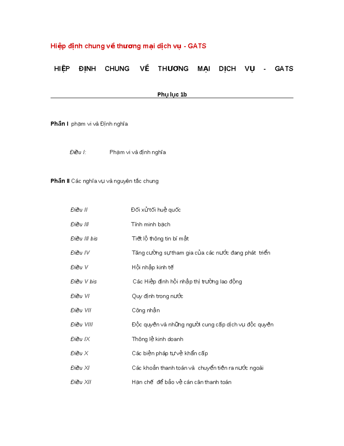 Hiệp định chung về thương mại dịch vụ - GATS 226103 - Hi ệp đ nh chung v ị ề th ương m ại d ch v ...