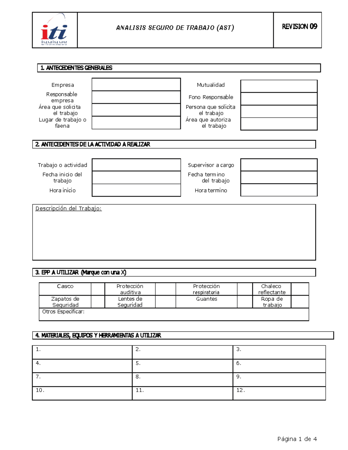 AST Formatoooooo - formato AST - Página 1 de 4 ANALISIS SEGURO DE ...