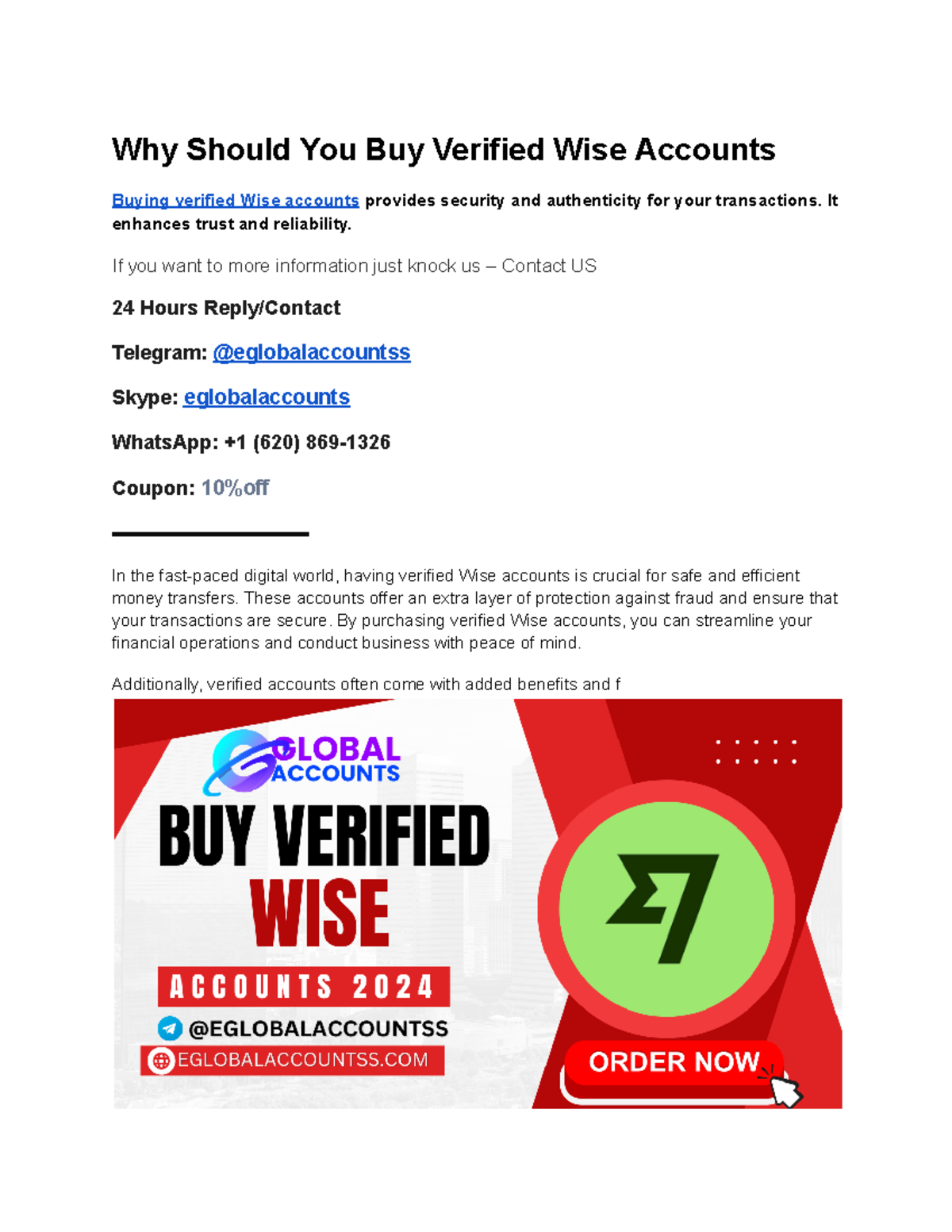 Why Should You Buy Verified Wise Accounts - It enhances trust and ...