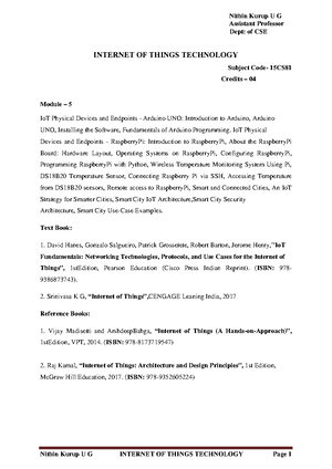 IOT LAB Manual - 1 | P a g e INTERNET OF THINGS/ ARDUINO LABORATORY LAB MANUAL Year : 2020 ...