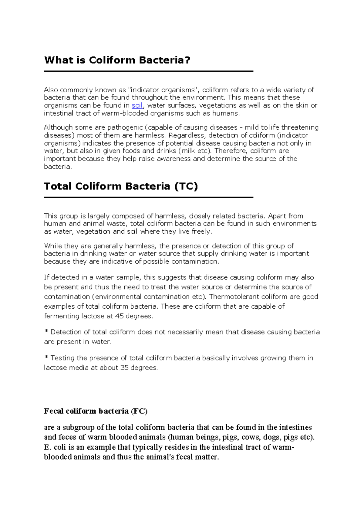 Total coliforms - What is Coliform Bacteria? Also commonly known as ...