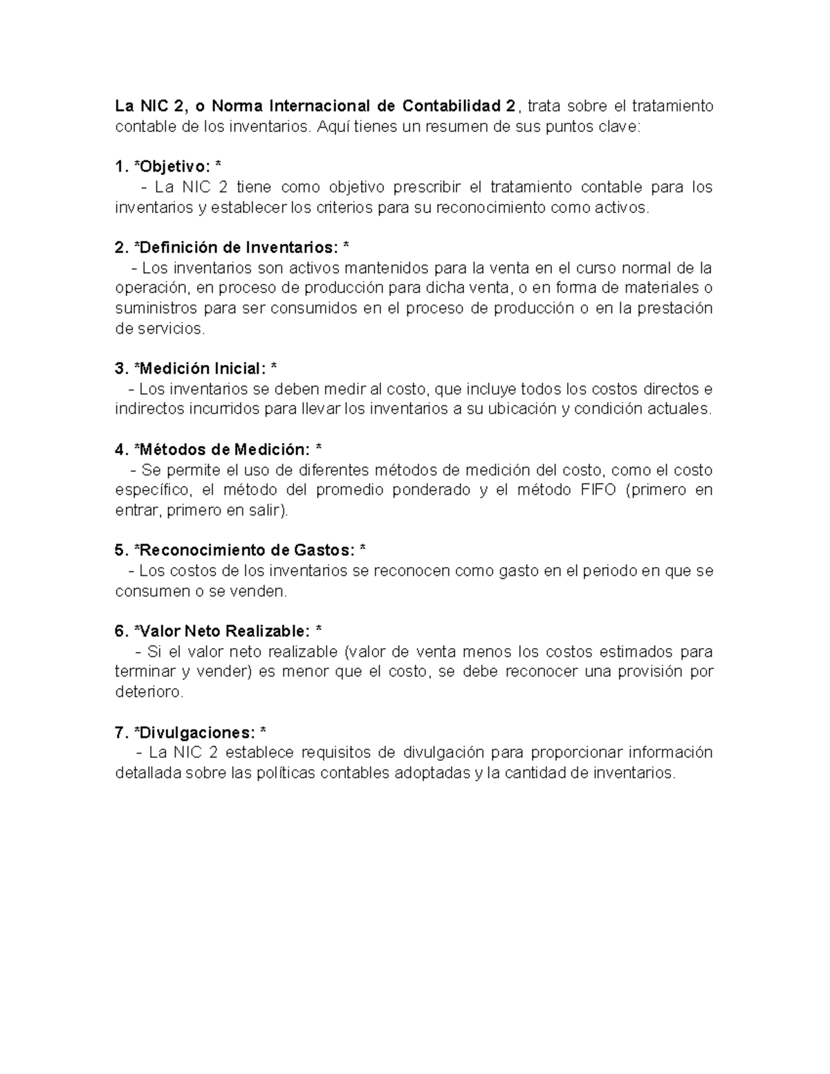 La NIC 2 - NIC 2 - La NIC 2, o Norma Internacional de Contabilidad 2 ...