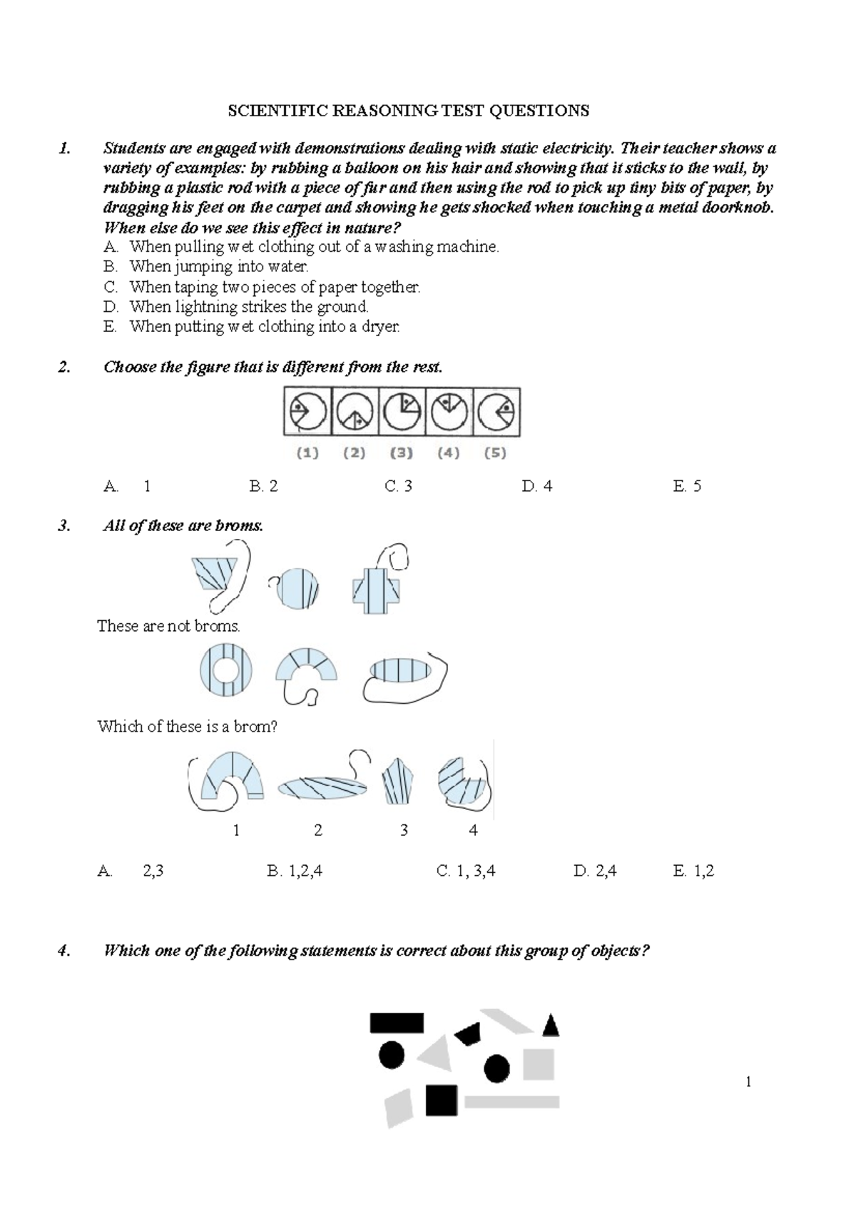 Diagnostic-Test- Print - SCIENTIFIC REASONING TEST QUESTIONS Students ...
