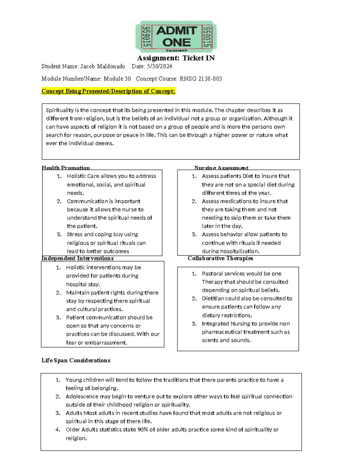 Assignment-Ticket In Concept - Assignment: Ticket IN Student Name ...